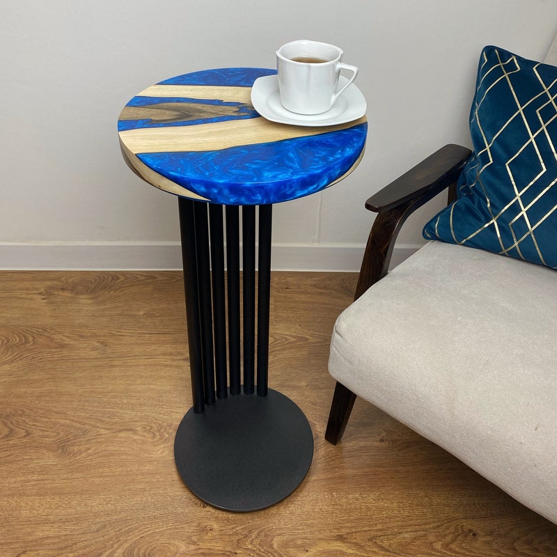 Wooden C Shaped Side Table - Etsy