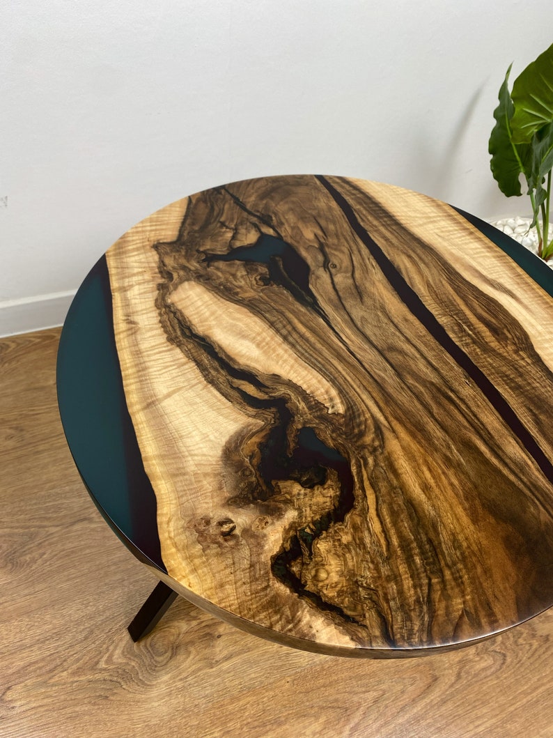 Side Table Walnut Side Table Resin End Table Walnut End Table Epoxy ...
