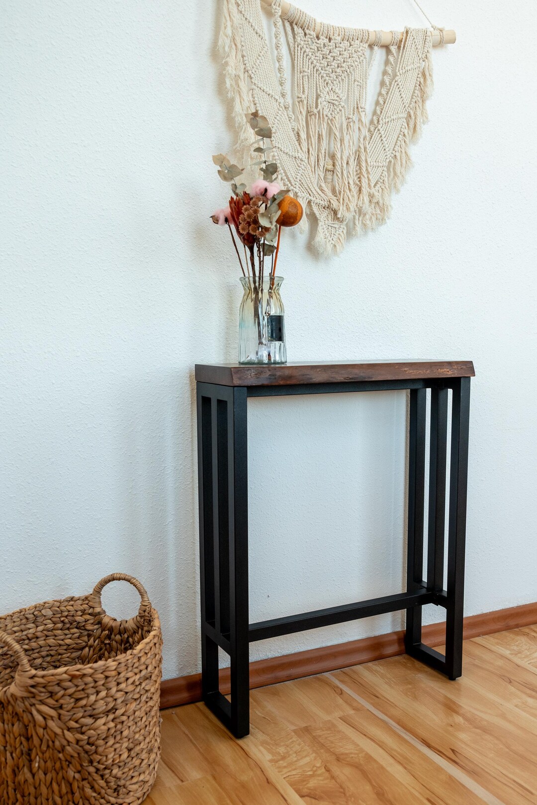Narrow Console Table - Handmade Solid Wood Console - Slim Entryway Table - Modern Hallway Table ...
