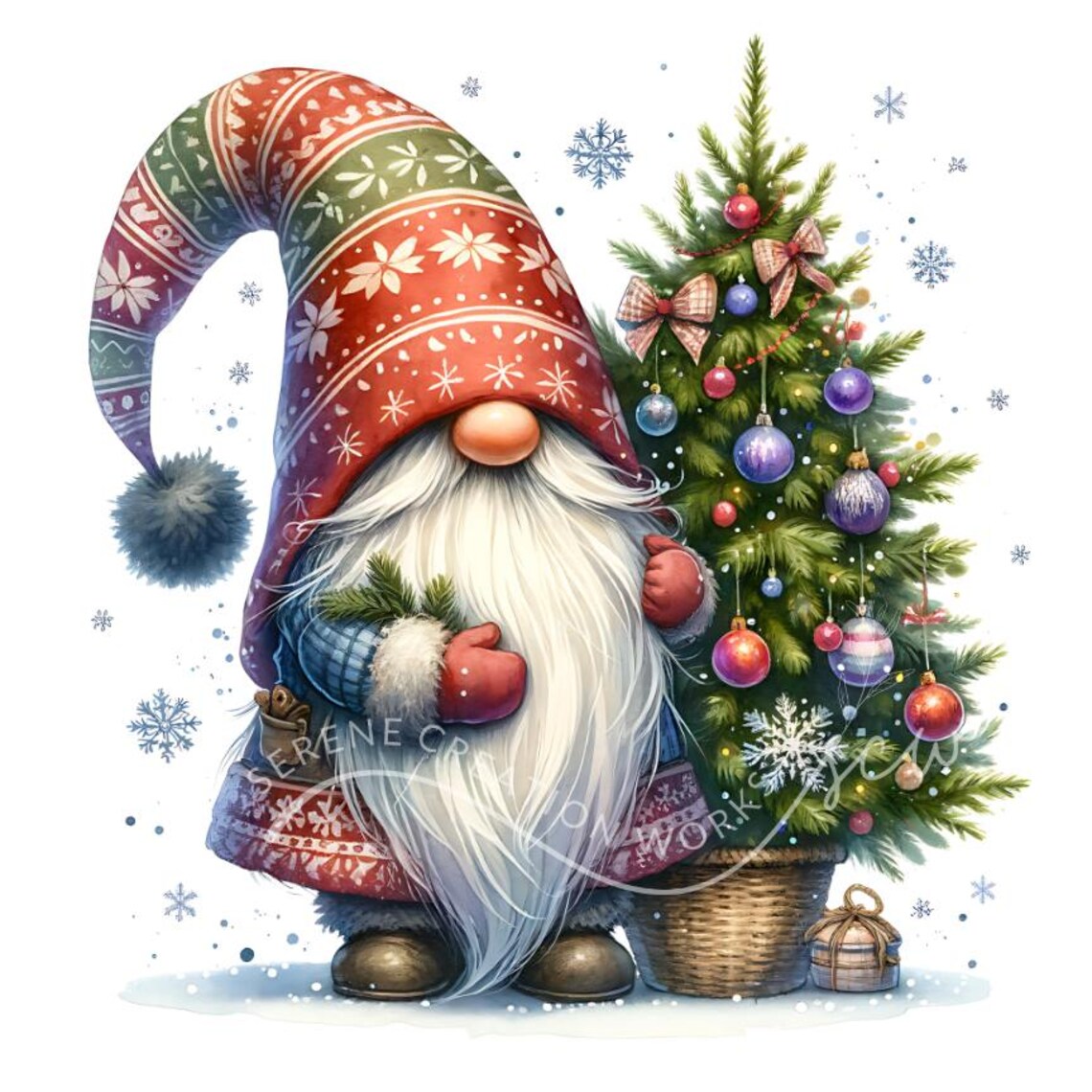 Christmas Gnome Clipart 10 JPG Christmas Tree, Festive Gnome Graphics ...