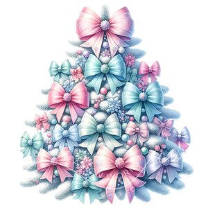 Pastel Christmas Tree Clipart 10 JPG Pastel Christmas Clipart, Coquette ...