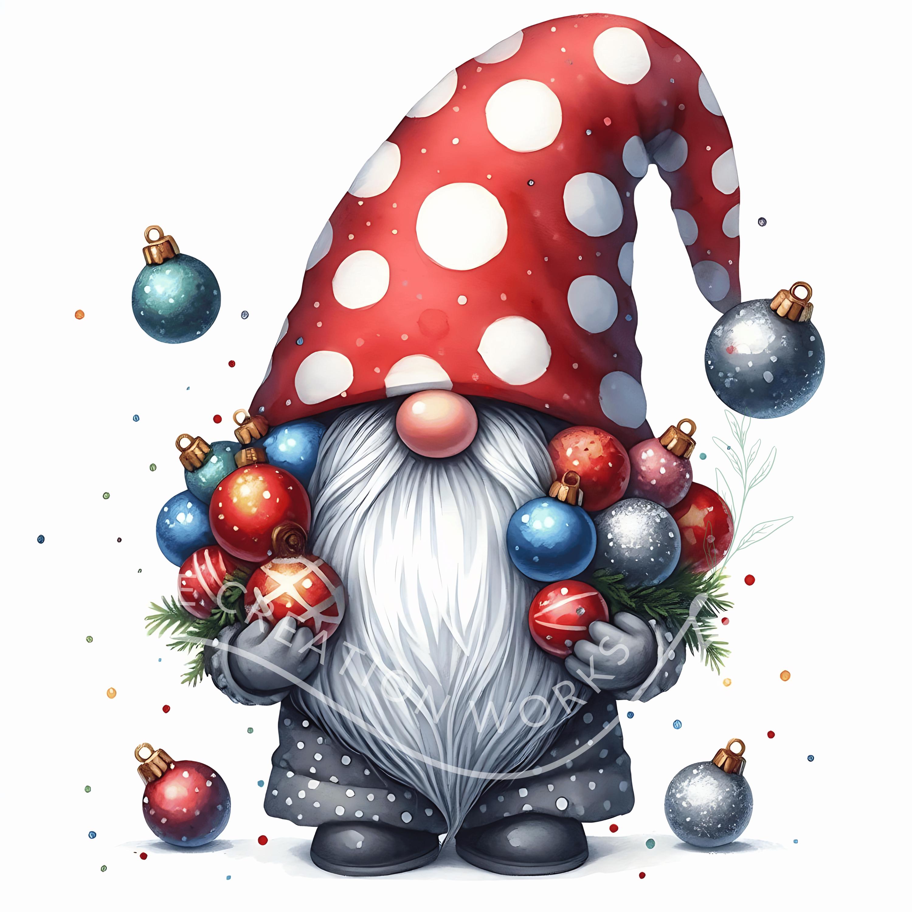 Watercolor Christmas Gnome Clipart 10 Watercolor Jpgs Christmas ...