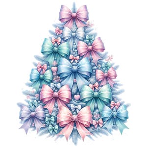 Pastel Christmas Tree Clipart 10 JPG Pastel Christmas Clipart, Coquette ...