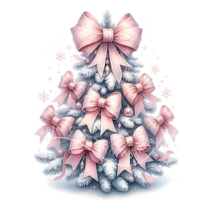 Pastel Christmas Tree Clipart 10 JPG Pastel Christmas Clipart, Coquette ...