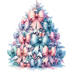 Pastel Christmas Tree Clipart 10 JPG Pastel Christmas Clipart, Coquette ...