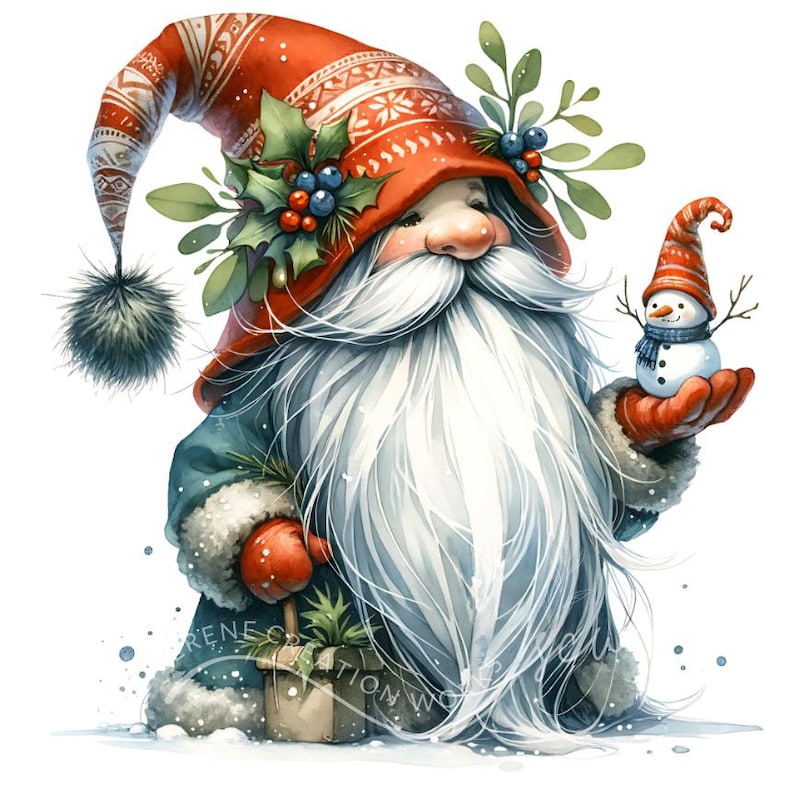 Christmas Gnome Clipart 10 JPG Christmas Snowman, Festive Gnome ...