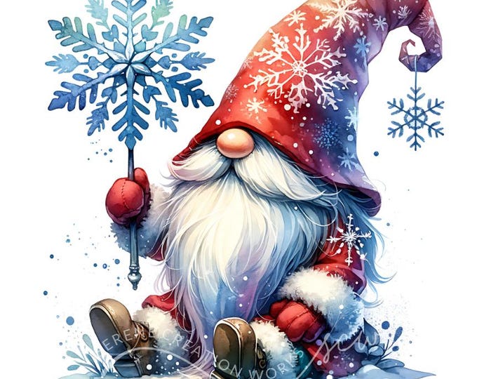 Watercolor Christmas Gnome Clipart 10 Watercolor Jpgs Christmas ...