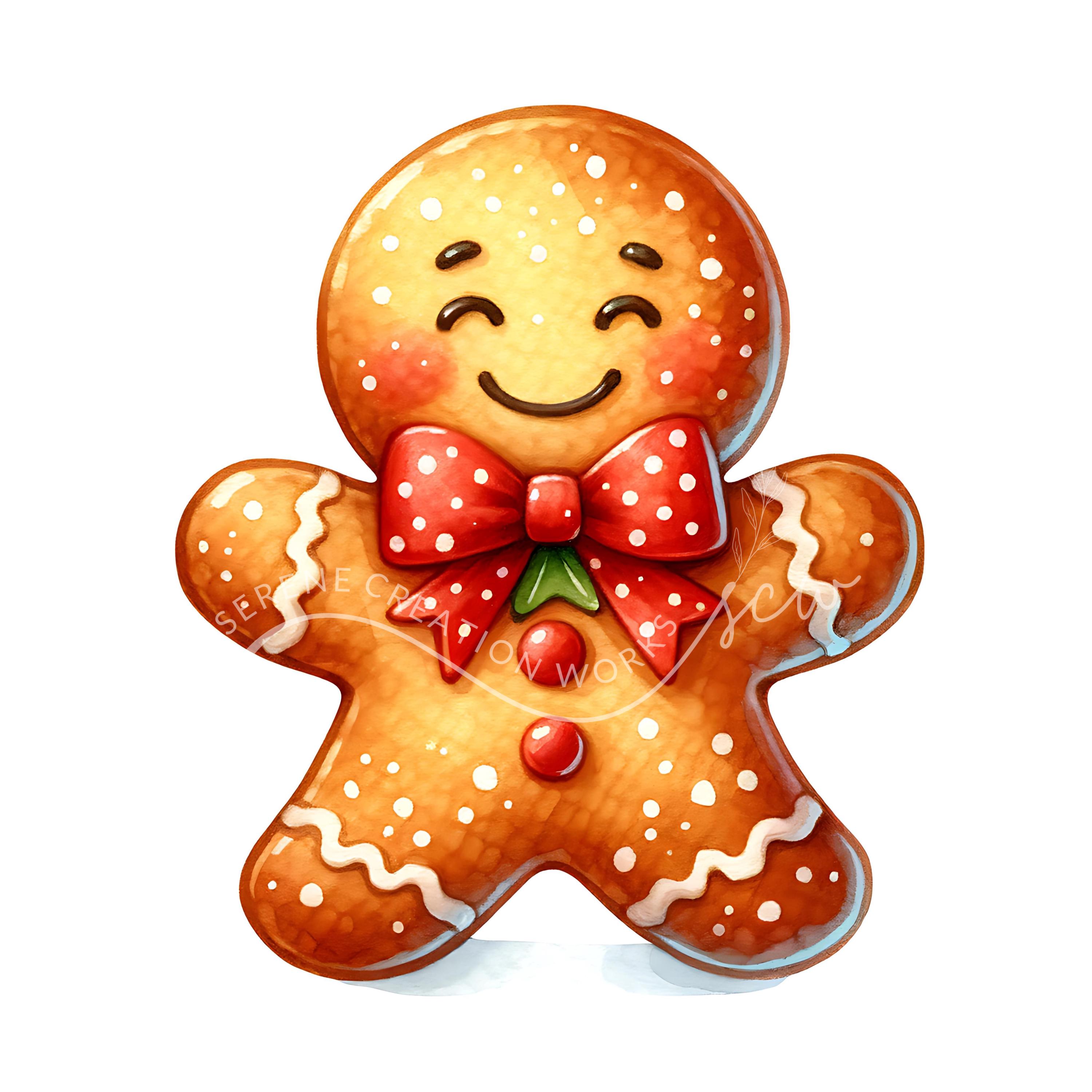 Happy Gingerbread Man Clipart 10 Watercolor JPG Gingerbread Clipart ...