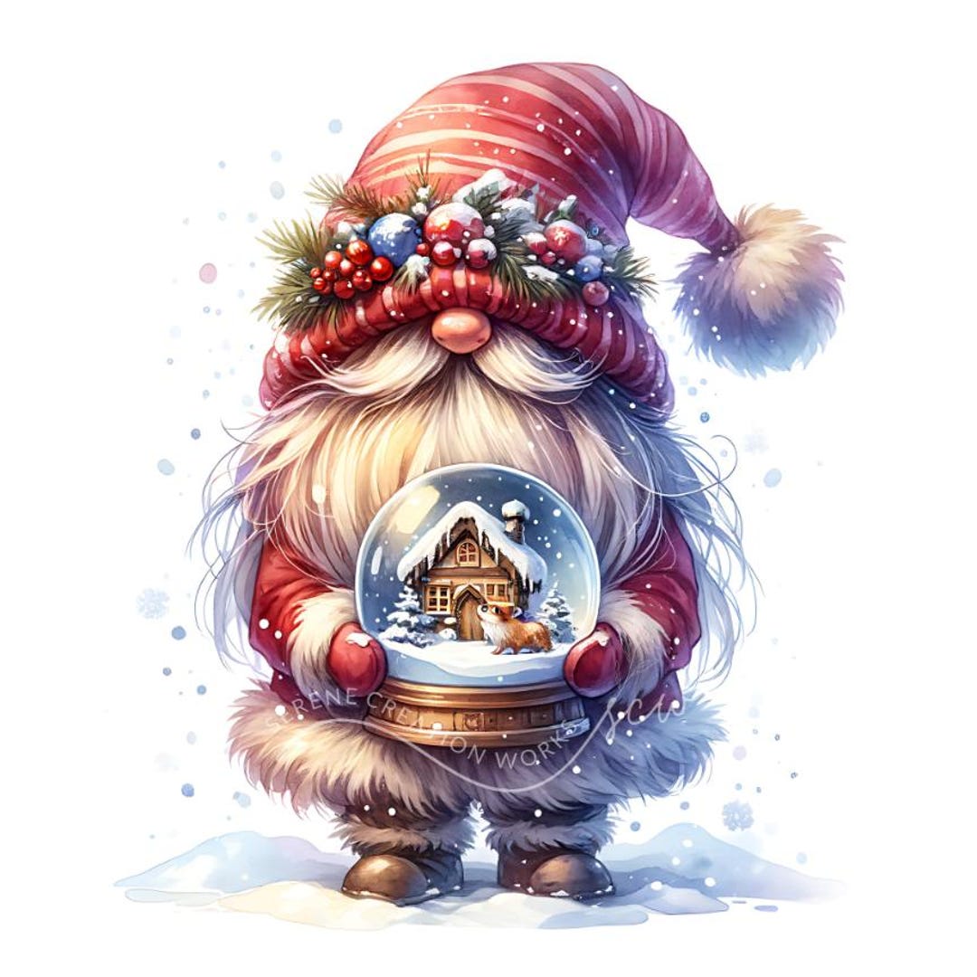 Christmas Gnome Clipart 10 JPG Christmas Snowball, Festive Gnome ...