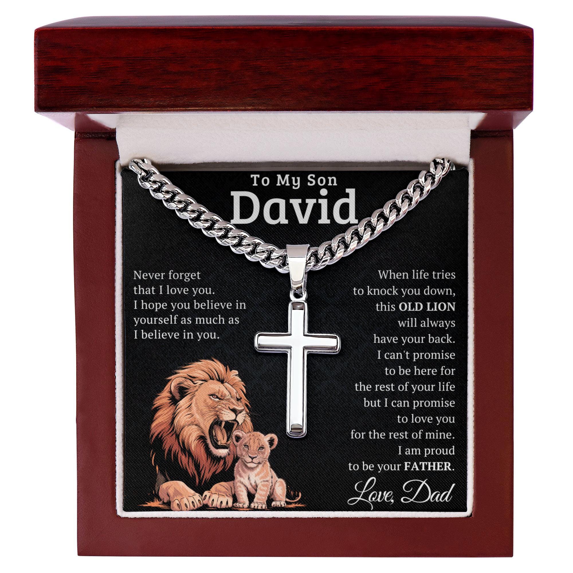 Personalized Cuban Link Chain Necklace for Son, Old Lion Will Always ...