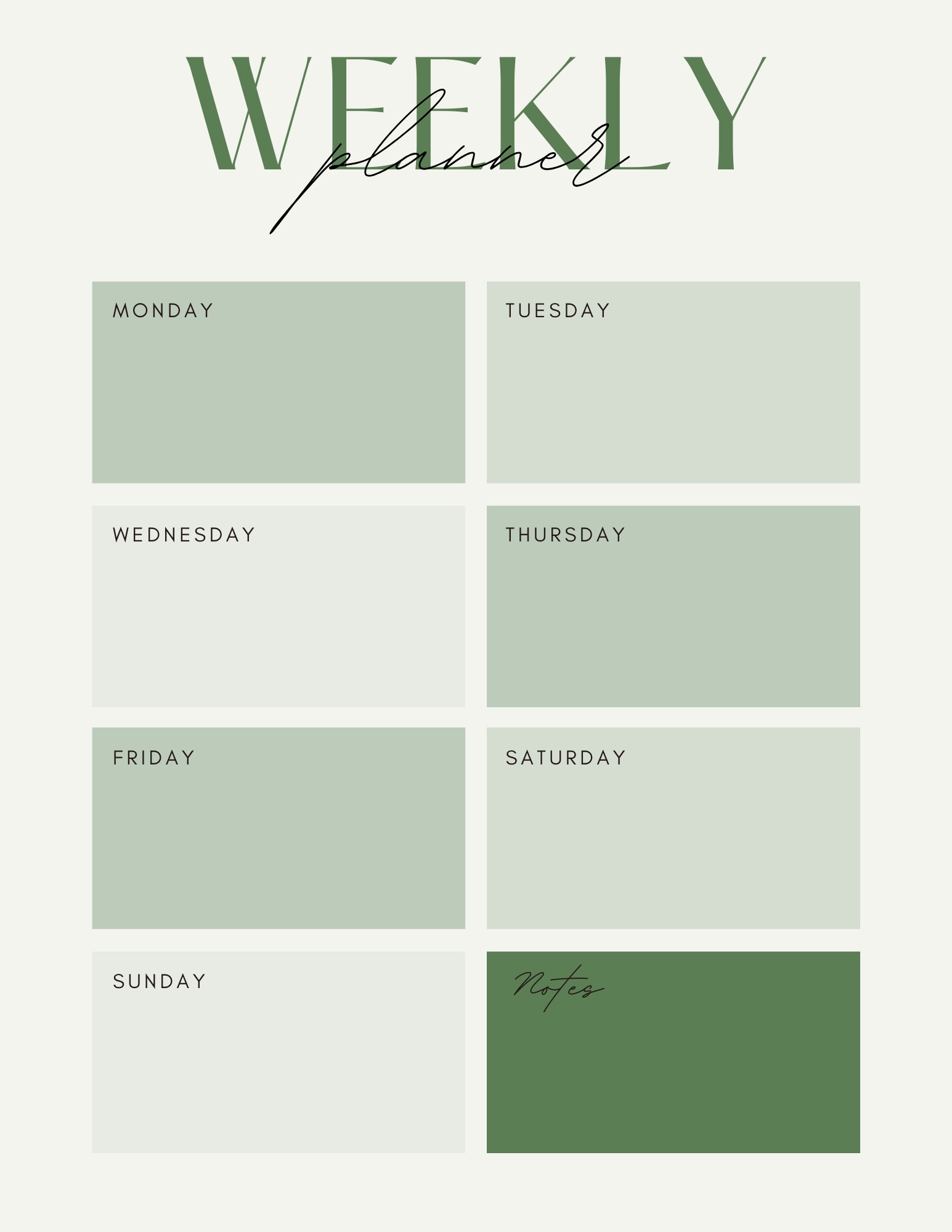 Green Digital Planner - Etsy