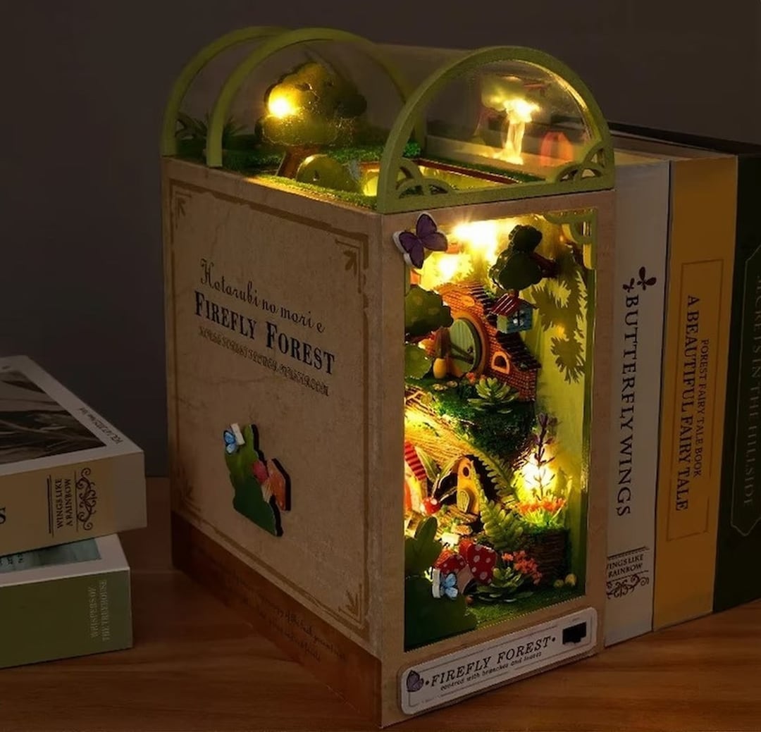 Book Nook Craft Kit, DIY Firefly Forest Book Nook, Model Set - Etsy