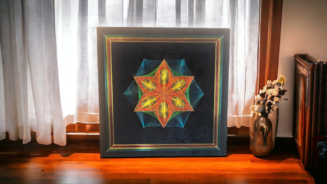 String Art Sacred Geometry Wall Art Psychedelic Home Decor Mandala Zen ...