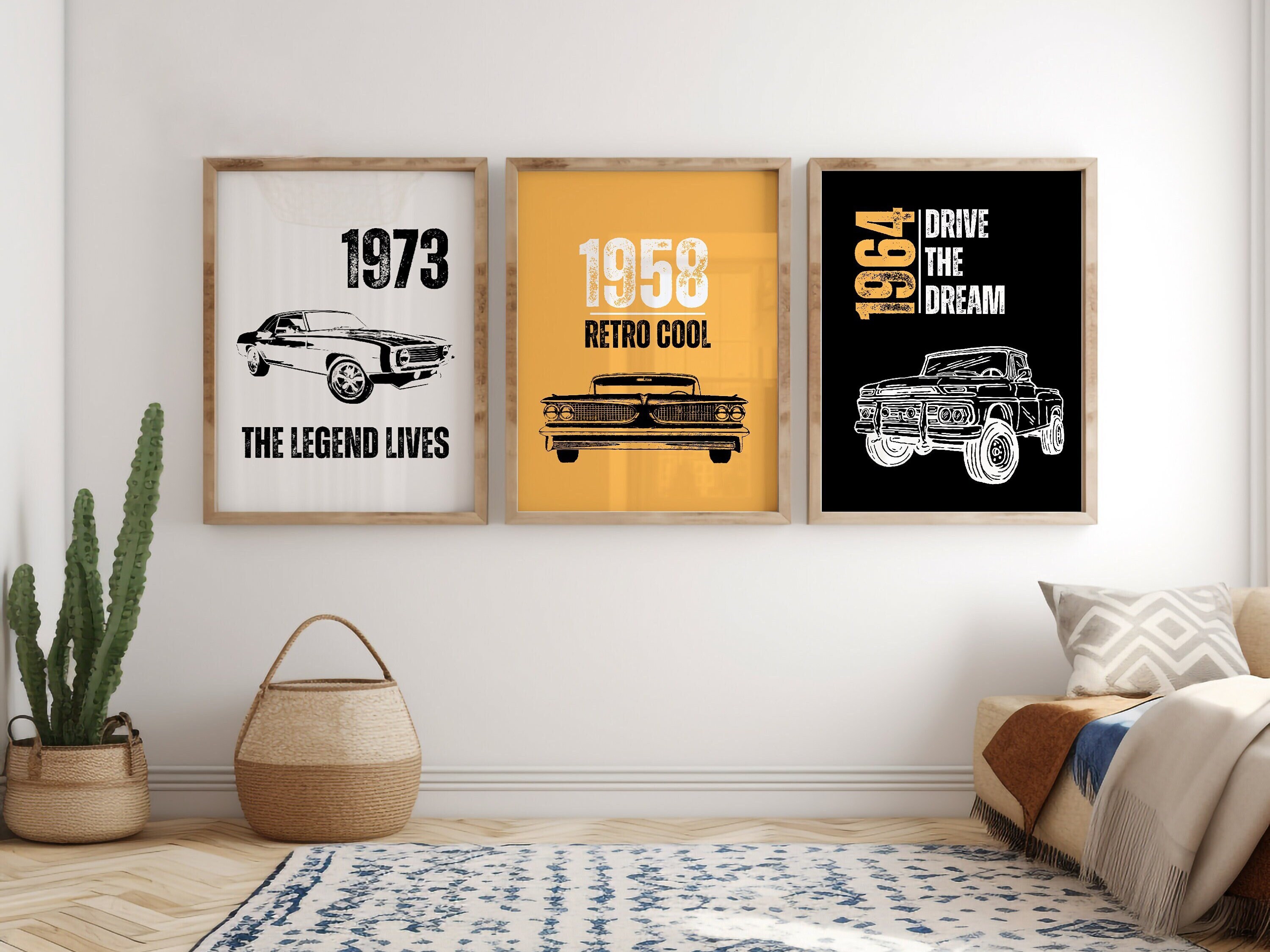 Retro Vintage Cars Prints, Classic Car Printable Artwork, Boys Room ...