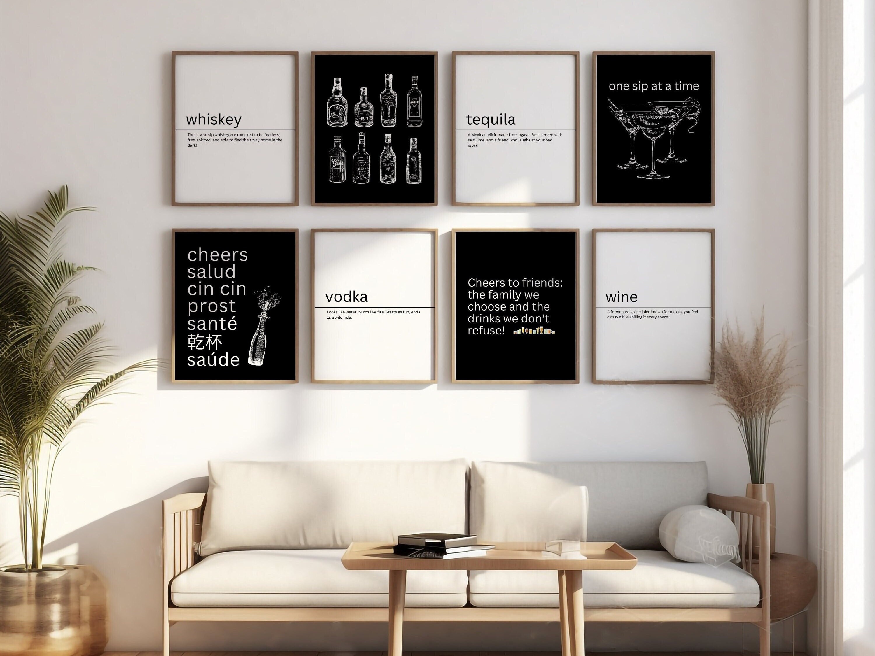 Bar Art Decor Printables, Chic Bar Decor for Home, Digital Download for ...