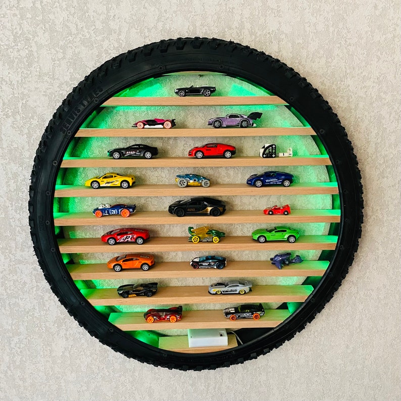 Toy Car Display Shelf, Wooden Toy Car Organizer, Handcrafted Toy Car ...