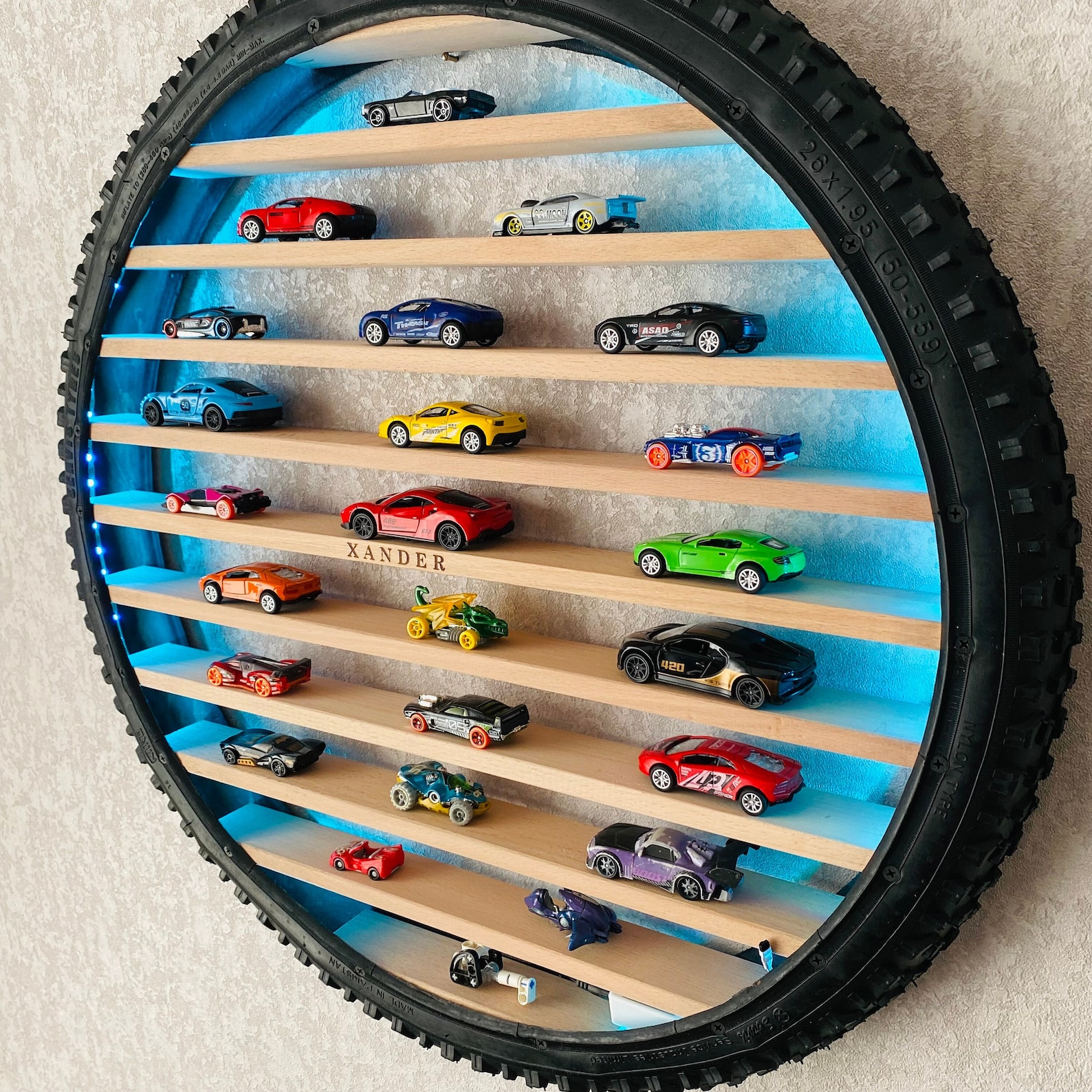 Toy Car Display Shelf, Wooden Toy Car Organizer, Handcrafted Toy Car ...