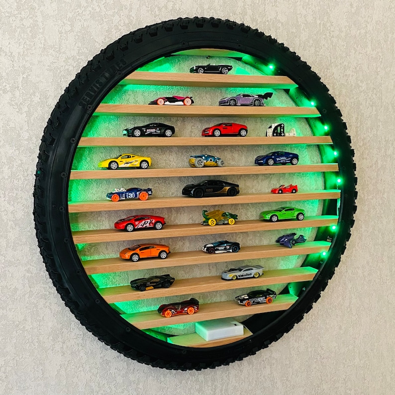 Toy Car Display Shelf, Wooden Toy Car Organizer, Handcrafted Toy Car ...