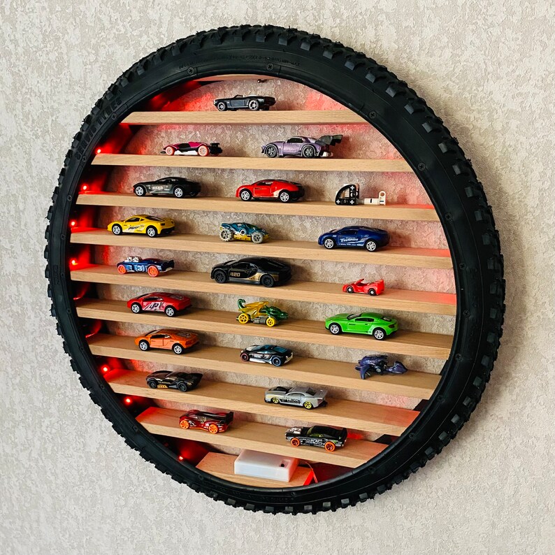 Toy Car Display Shelf, Wooden Toy Car Organizer, Handcrafted Toy Car ...