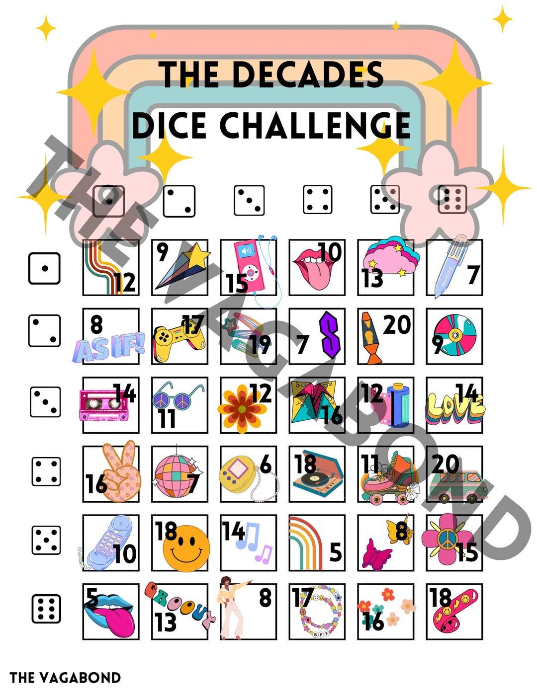 The Decades Dice Challenge - Etsy