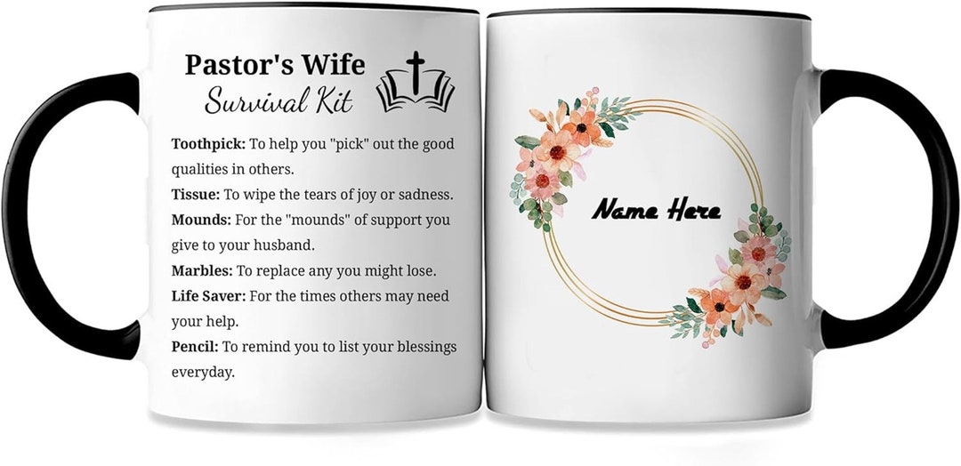 Personalized Pastors Wife Survival Kit Mug Gift for Pastors Wife for ...