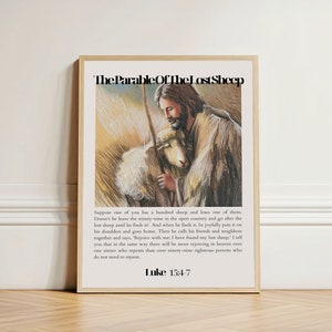 Lost Sheep Parable Bible Verse Wall Art Luke 15, Sheep Scripture Wall ...