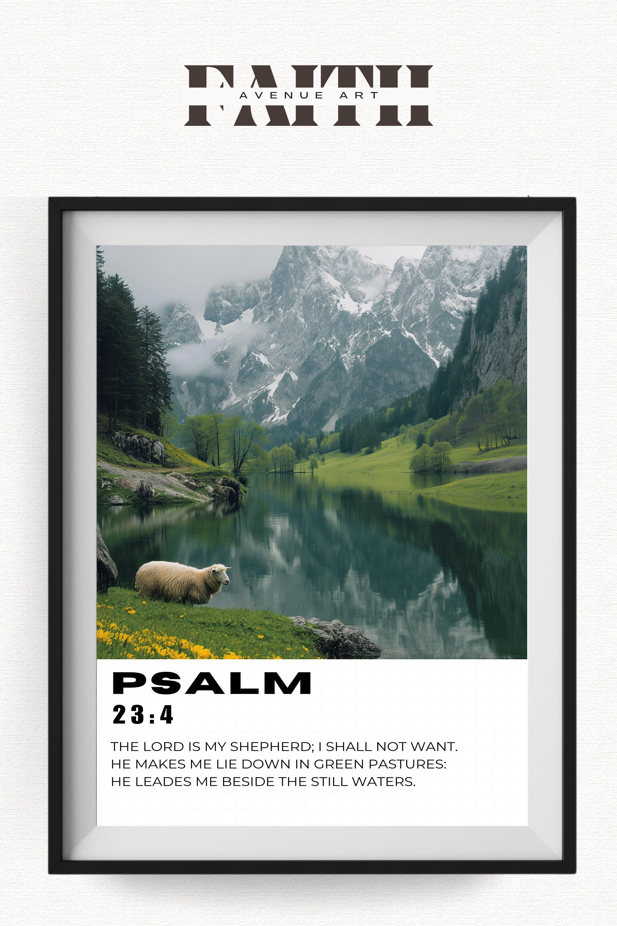 Psalm 23 the Lord is My Shepherd Poster Bible Verse Wall Art, Scripture ...