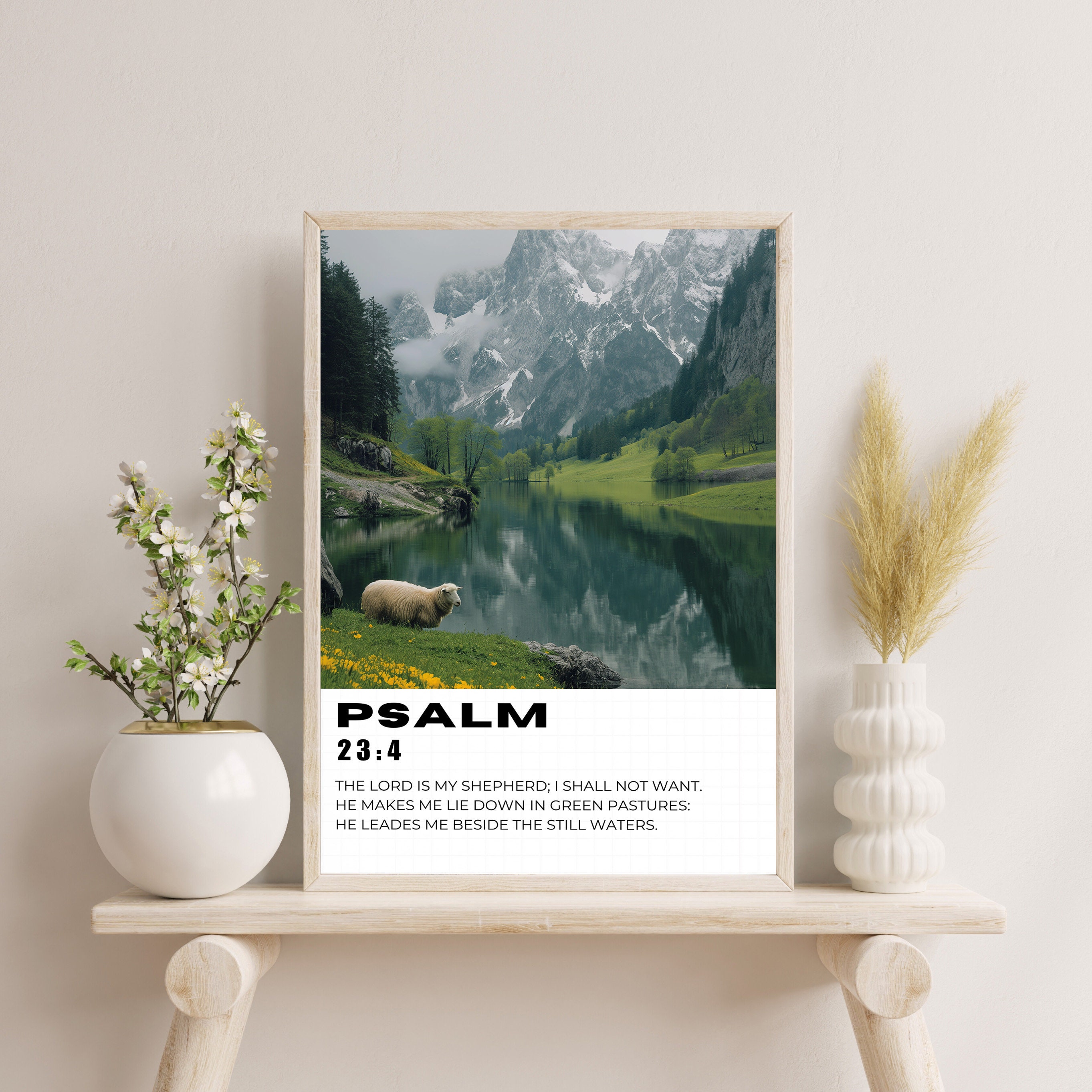 Psalm 23 the Lord is My Shepherd Poster Bible Verse Wall Art, Scripture ...