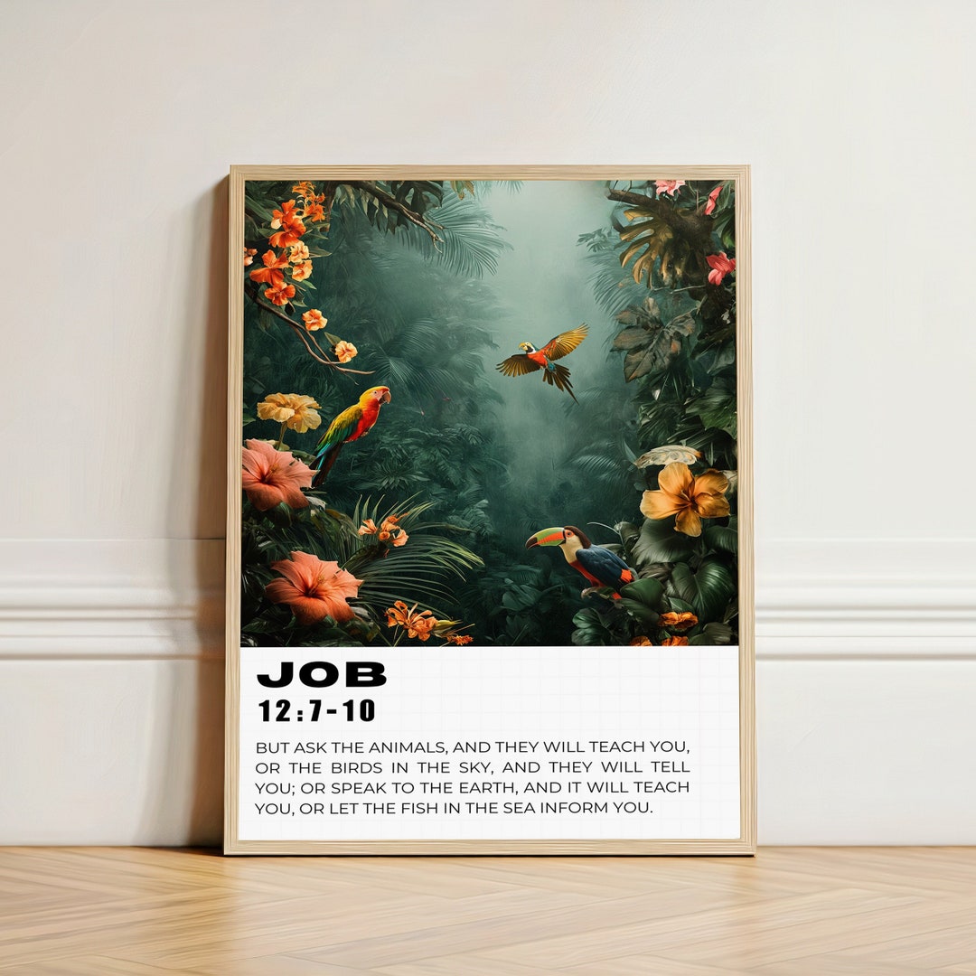 Job 12 Bible Verse Wall Art, Scripture Wall Art Inspirational Art ...