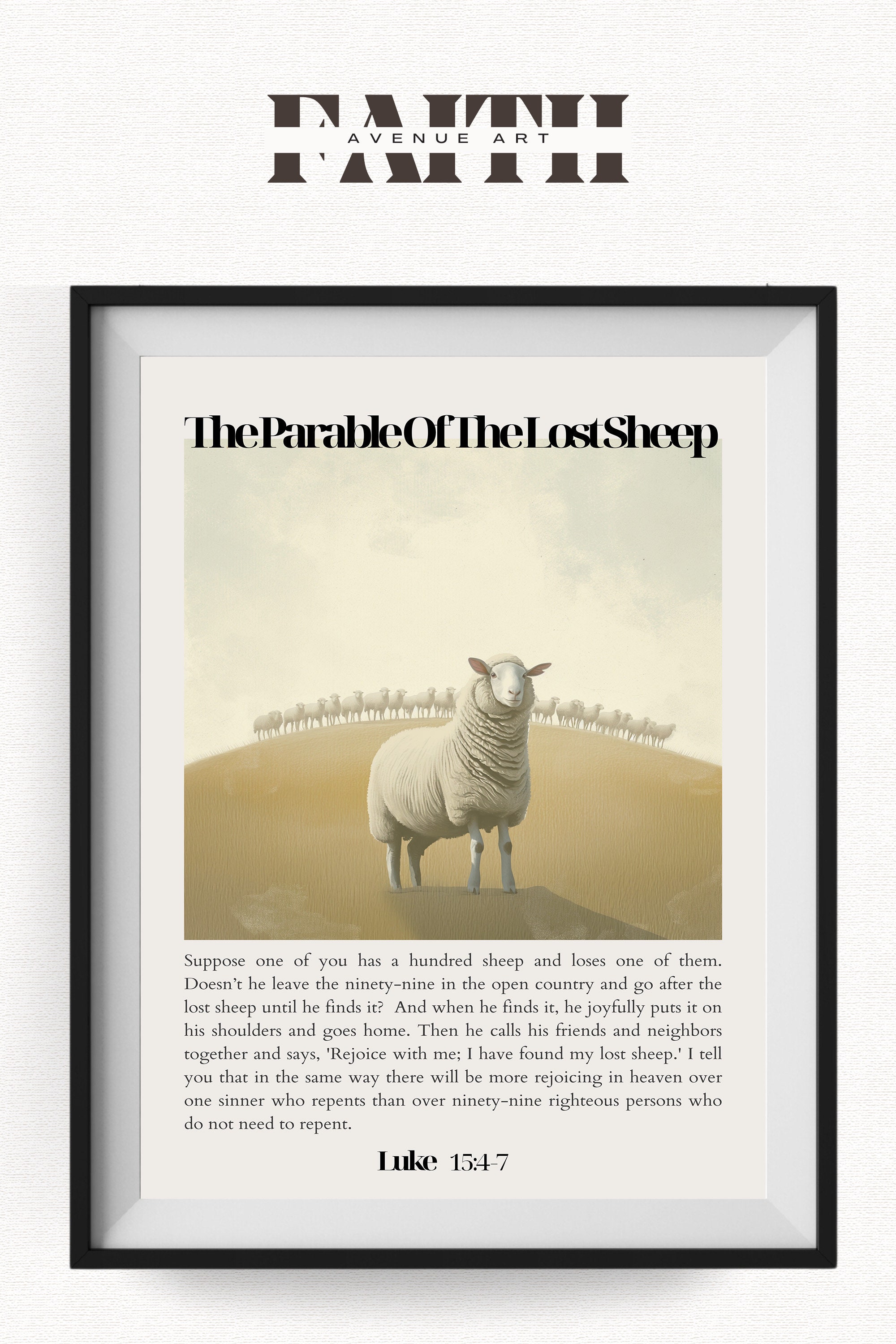 Lost Sheep Parable Print: Luke 15 Bible Verse (digital Print) - Etsy