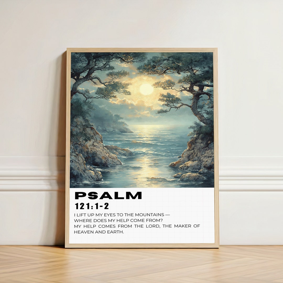 Psalm 121 Bible Verse Wall Art, Scripture Wall Art Inspirational Art ...