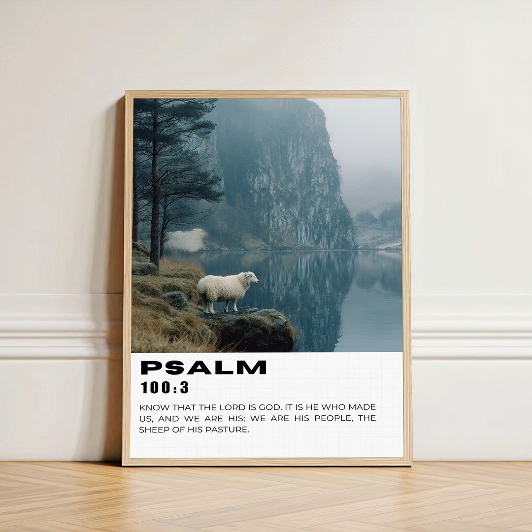 Psalm 100 Bible Verse Wall Art the Lord is My Shepherd, Scripture Wall ...