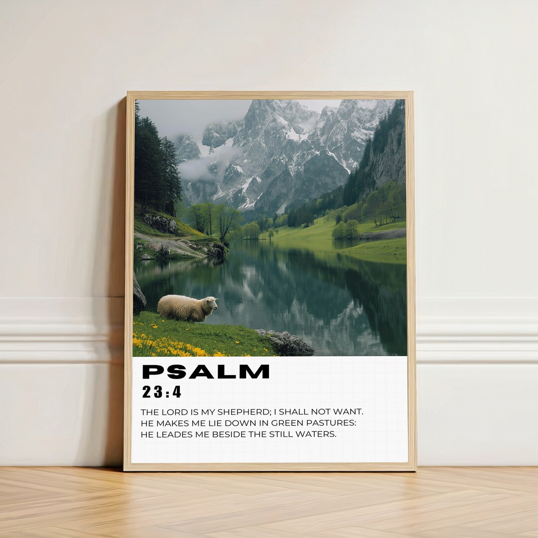 Psalm 23 the Lord is My Shepherd Poster Bible Verse Wall Art, Scripture ...