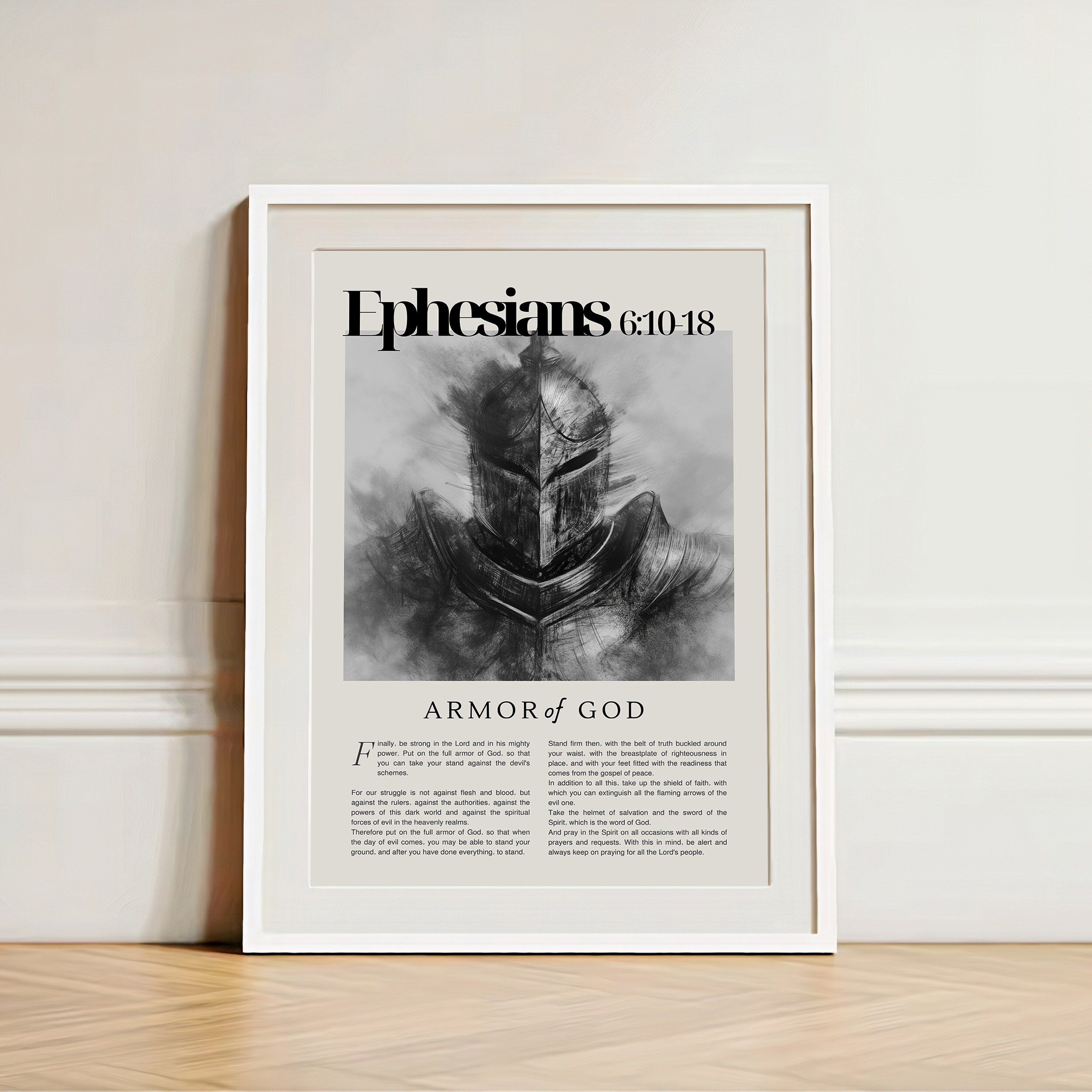 Armor of God Printable Modern Christian Art Bible Verse Wall Art ...