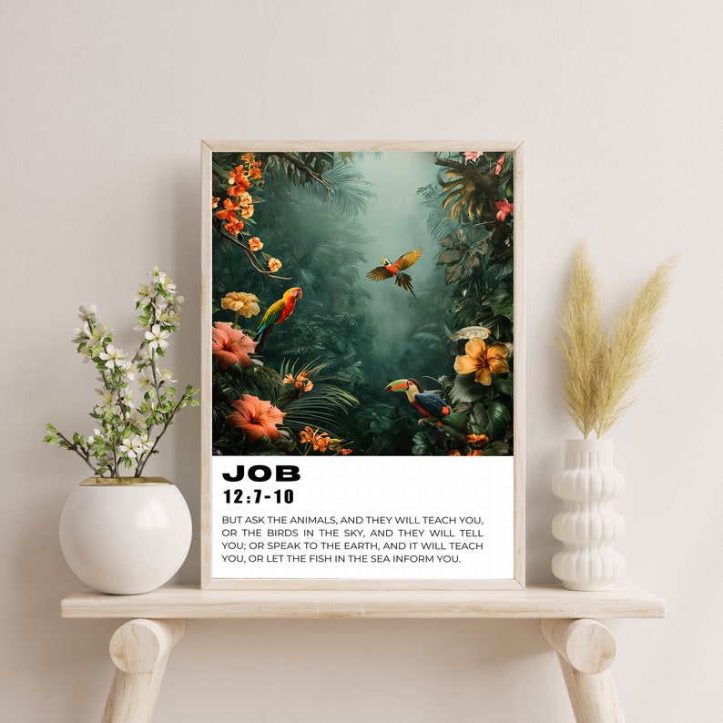 Job 12 Bible Verse Wall Art, Scripture Wall Art Inspirational Art ...