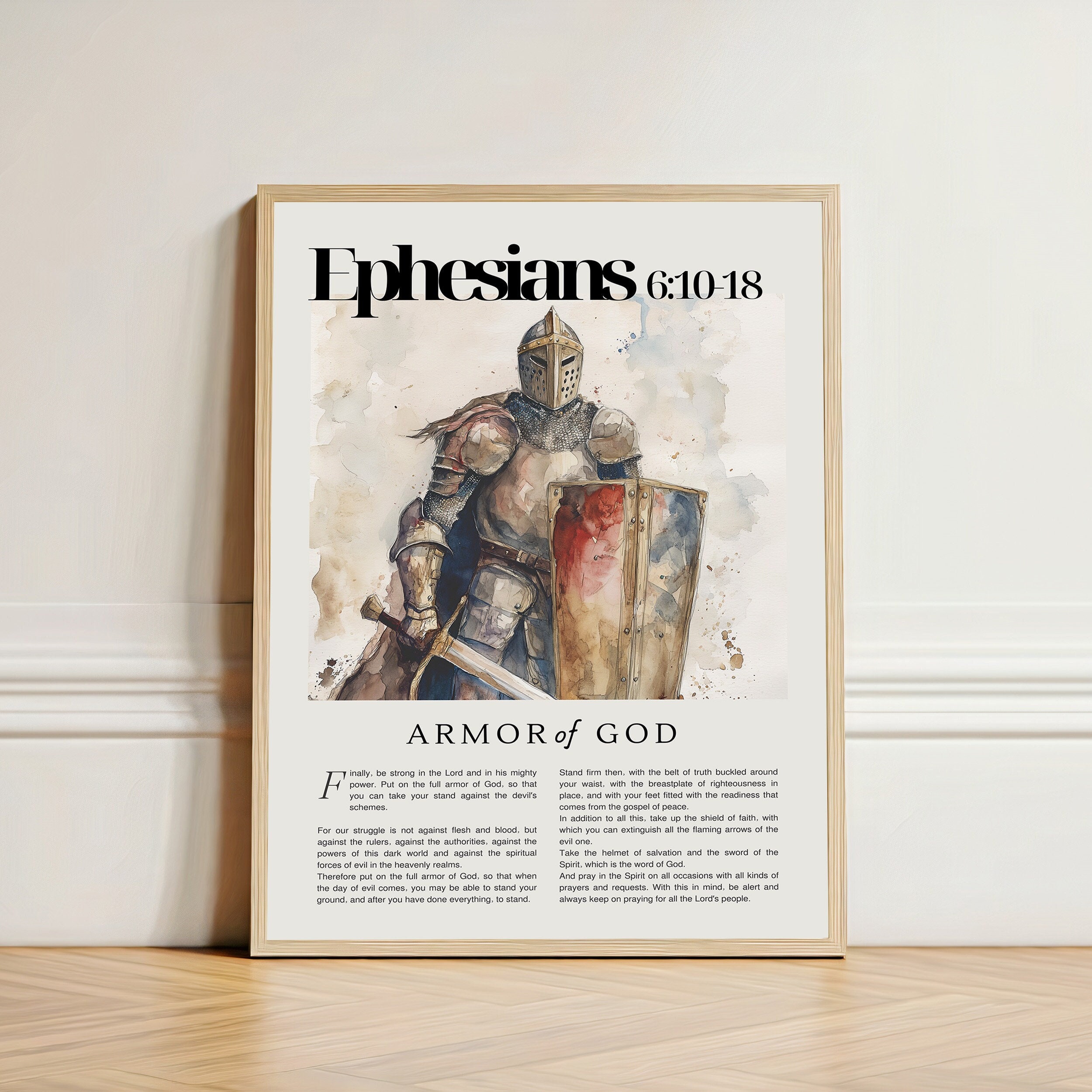 Armor of God Print: Ephesians 6, Christian Bible Verse (digital Print ...