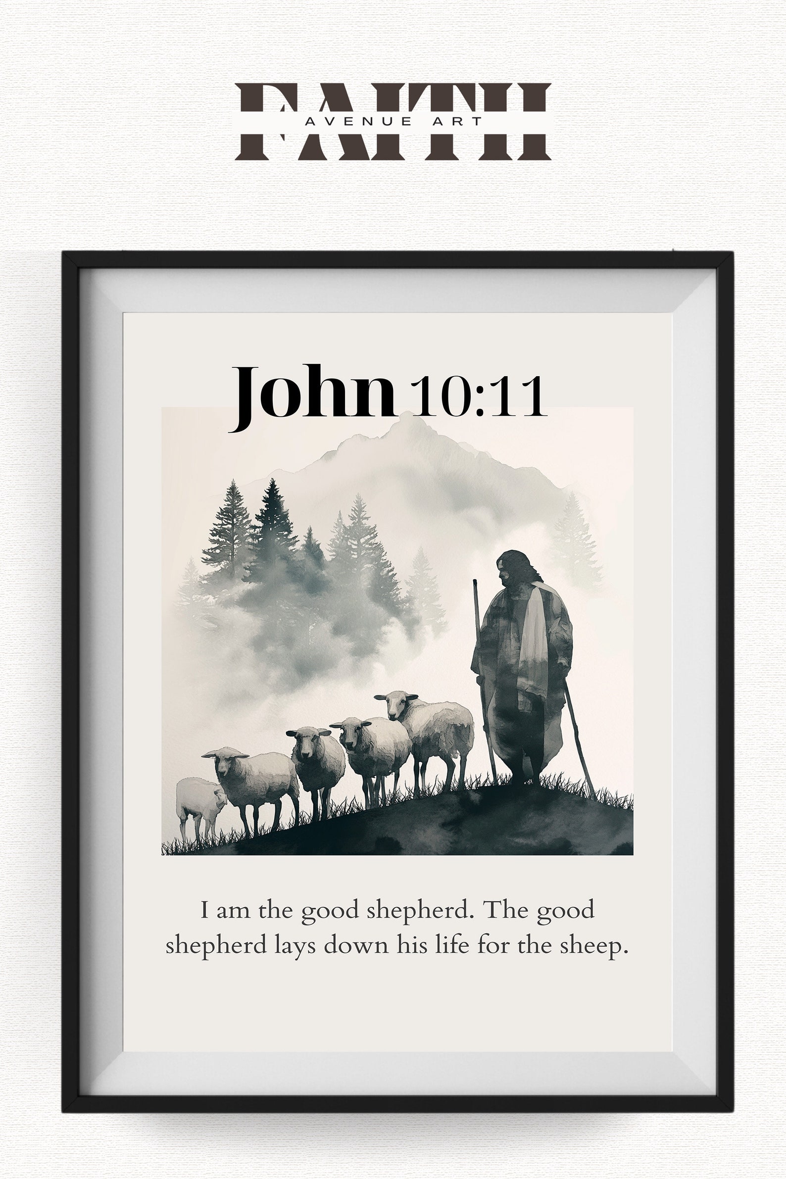 John 10 Good Shepherd Bible Verse Wall Art , Sheep Scripture Wall Art ...