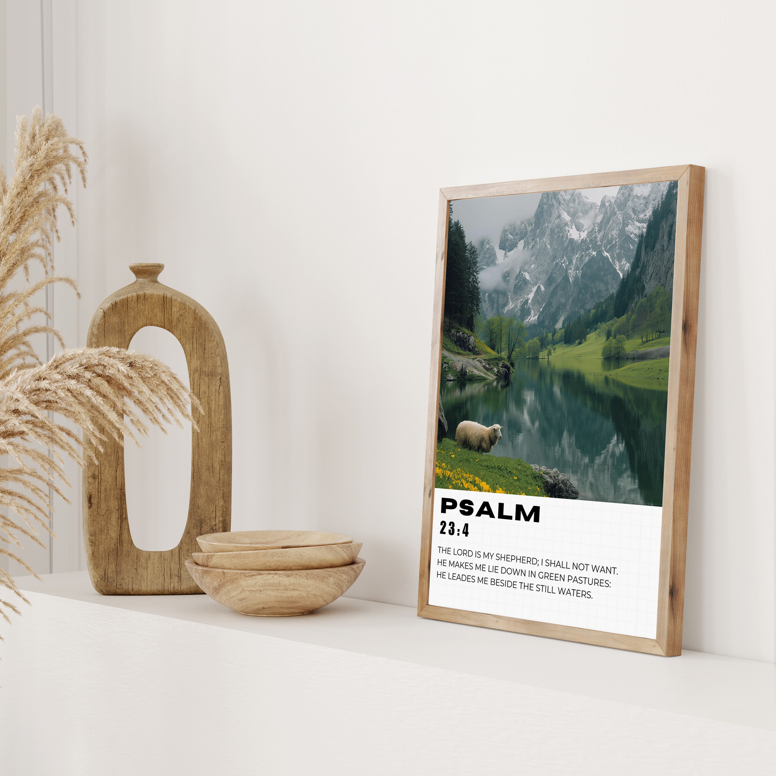 Psalm 23 the Lord is My Shepherd Poster Bible Verse Wall Art, Scripture ...