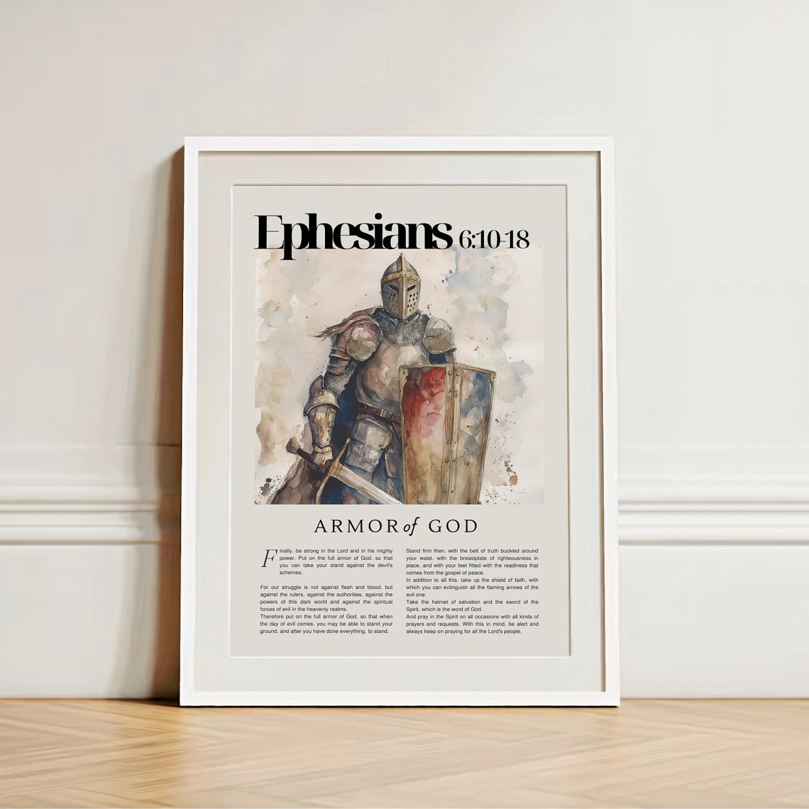 Armor of God Print: Ephesians 6, Christian Bible Verse (digital Print ...