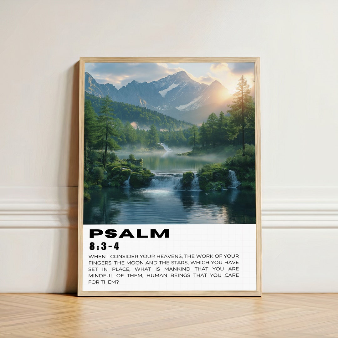 Psalm 8 Bible Verse Wall Art, Scripture Wall Art Inspirational Art ...