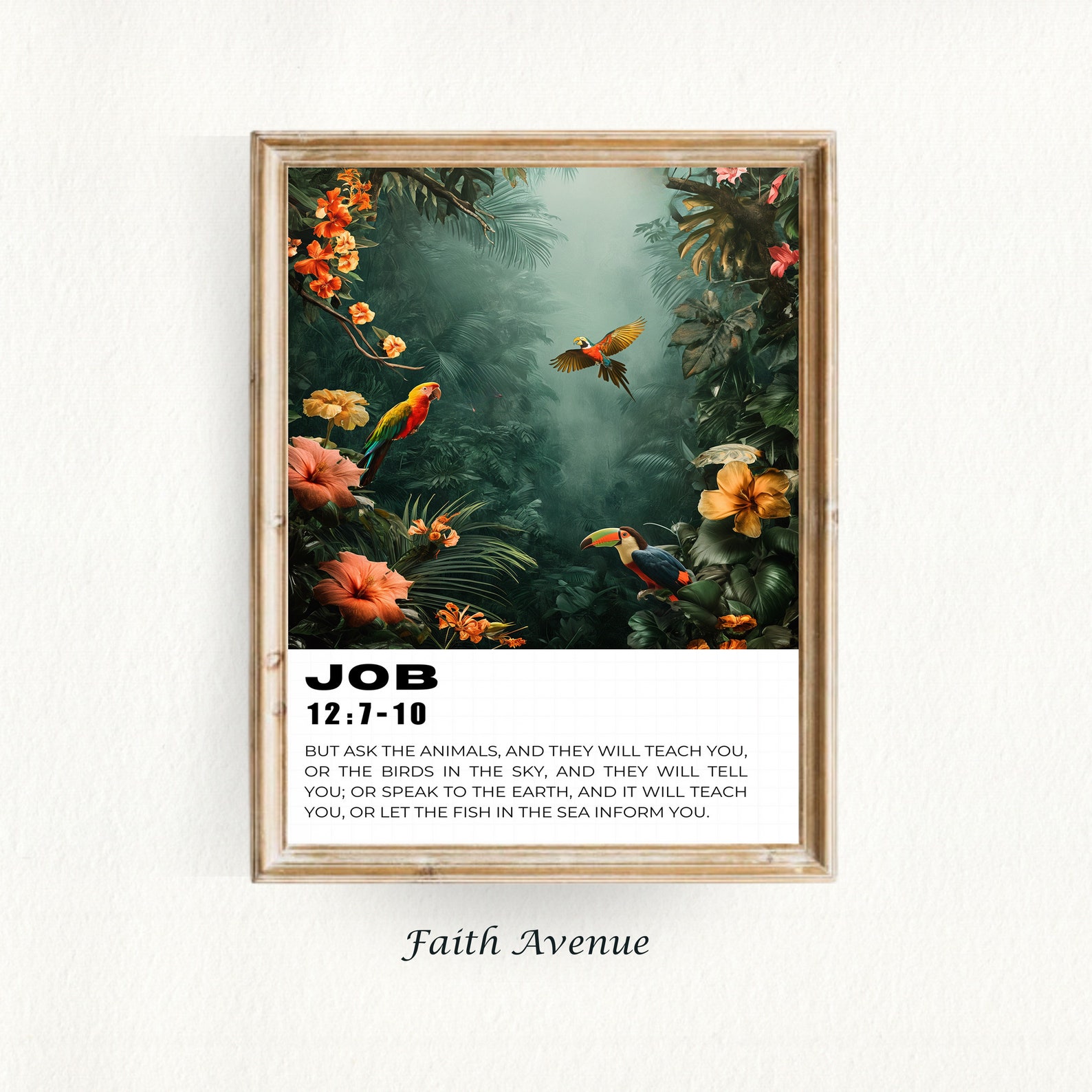Job 12 Bible Verse Wall Art, Scripture Wall Art Inspirational Art ...