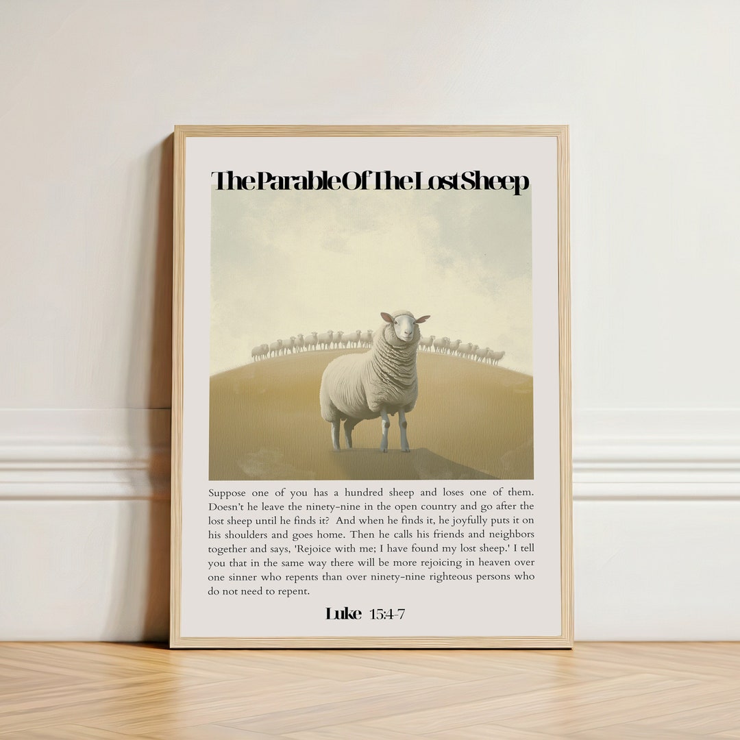 Lost Sheep Parable Print: Luke 15 Bible Verse (digital Print) - Etsy