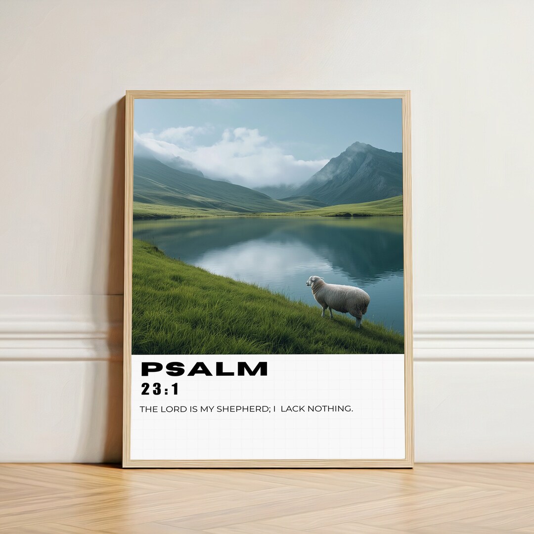 Psalm 23 Poster Bible Verse Wall Art, Scripture Wall Art Inspirational ...