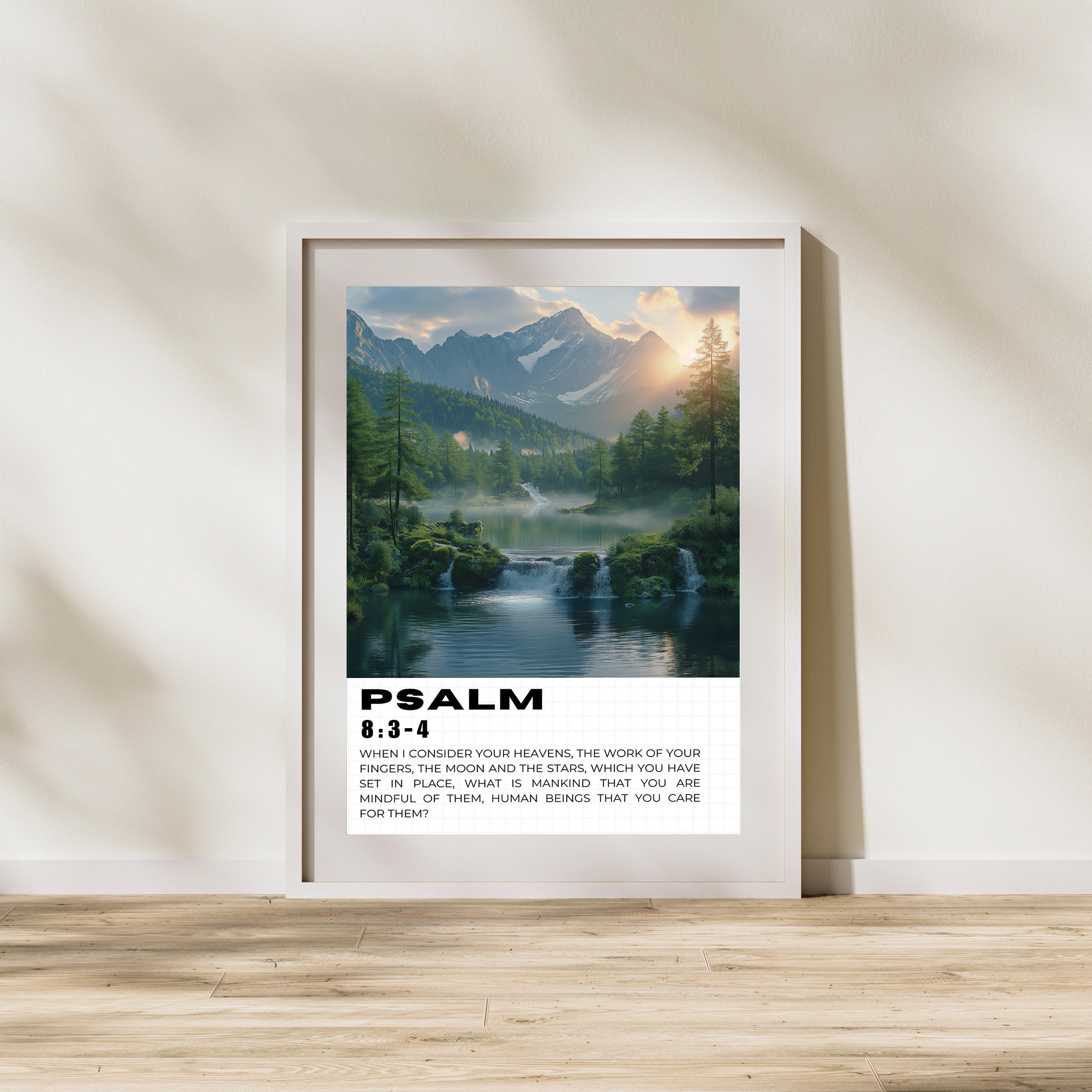 Psalm 8 Bible Verse Wall Art, Scripture Wall Art Inspirational Art ...