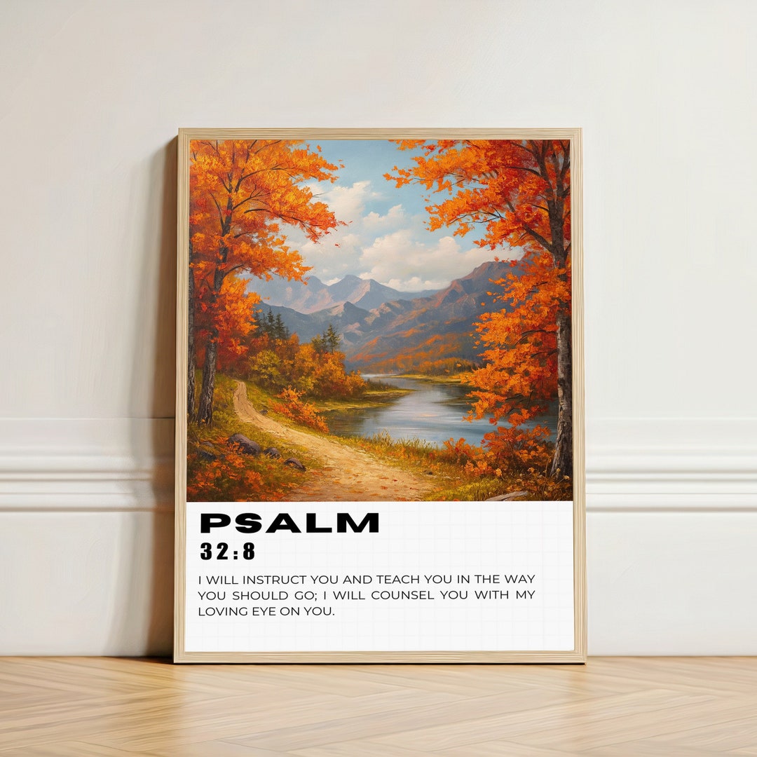 Psalm 32 Bible Verse Wall Art, Scripture Wall Art Inspirational Art ...