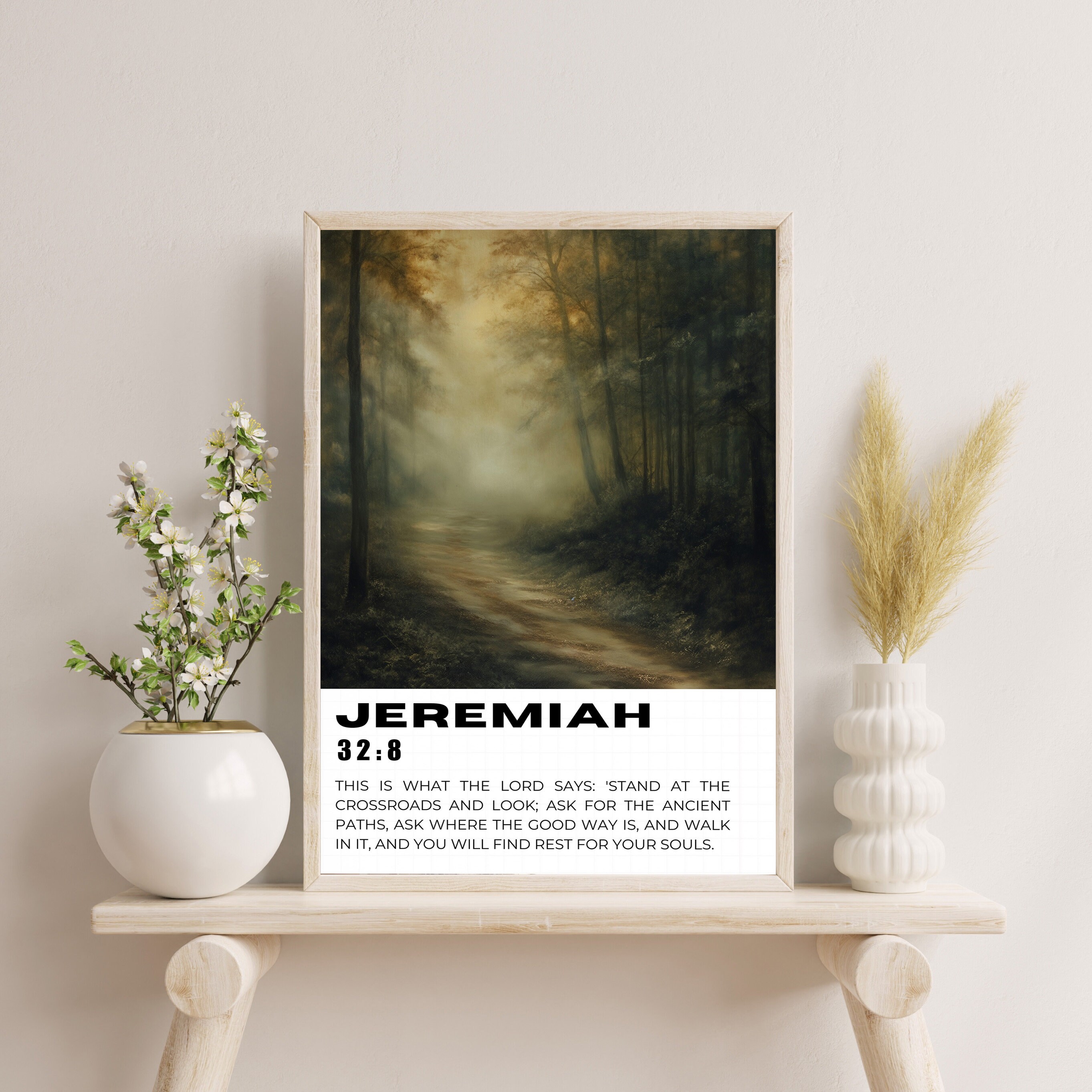 Jeremiah 32 Bible Verse Wall Art, Scripture Wall Art Inspirational Art ...