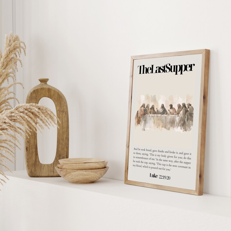 The Last Supper Watercolor Print: Christian Scripture Wall Art (digital ...