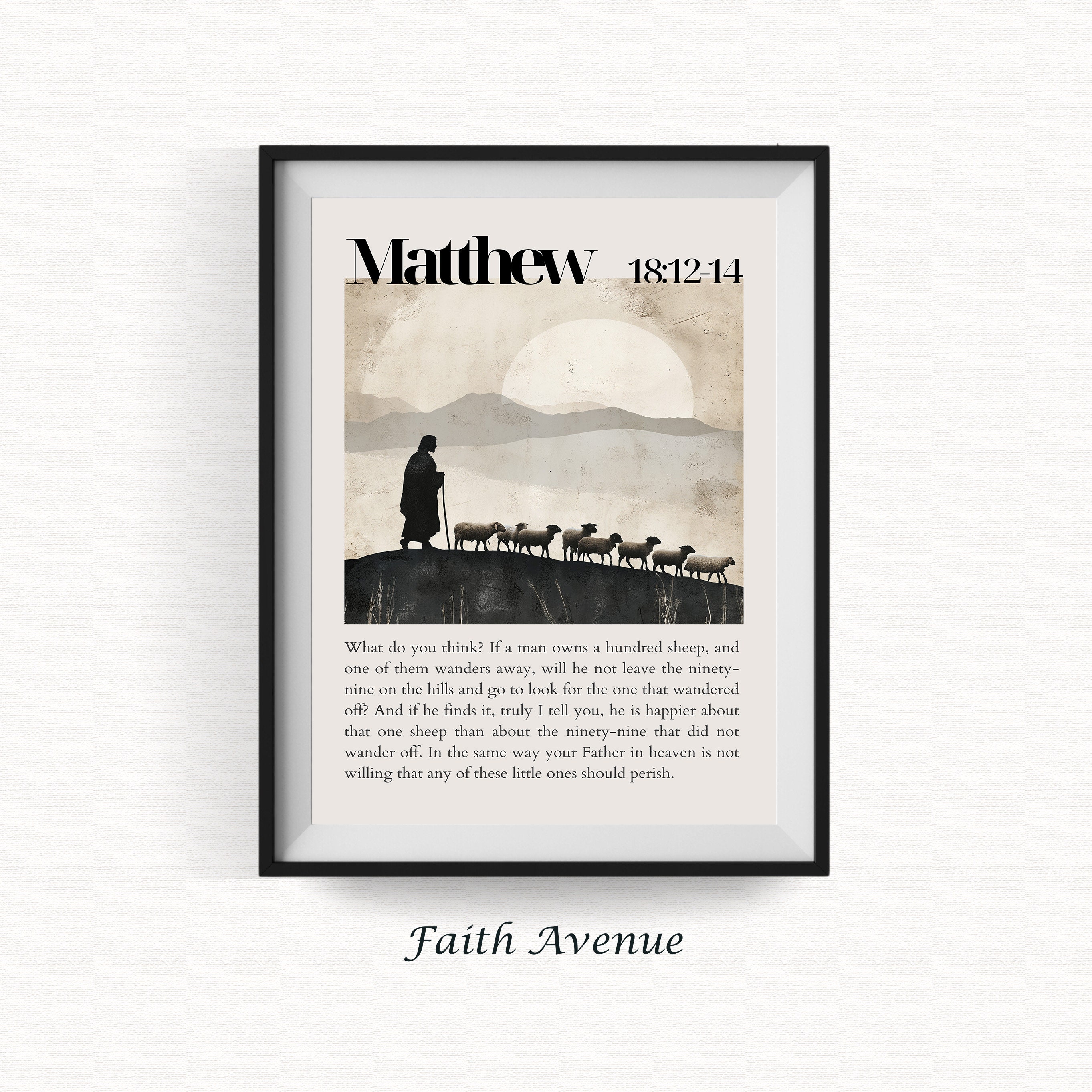 Lost Sheep Parable Print: Matthew 18 Bible Verse (digital Print) - Etsy