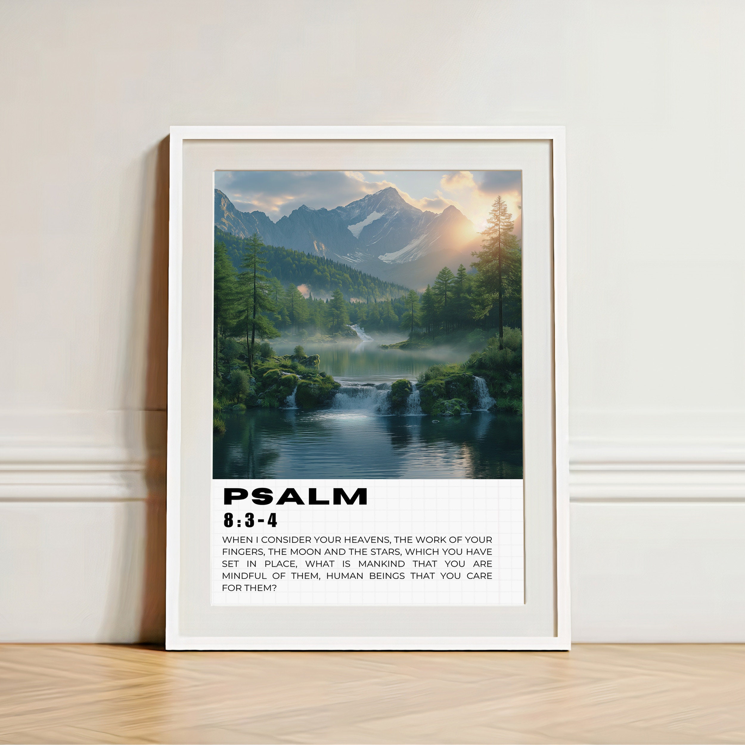 Psalm 8 Bible Verse Wall Art, Scripture Wall Art Inspirational Art ...