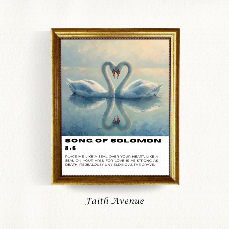 Song of Solomon 8 Bible Verse Wall Art Valentines Gift, Scripture Wall ...